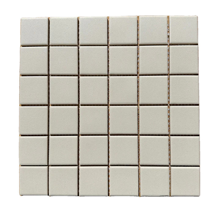 Buy Unglazed Off White Porcelain Square Mosaics 48mm - Tiles4less