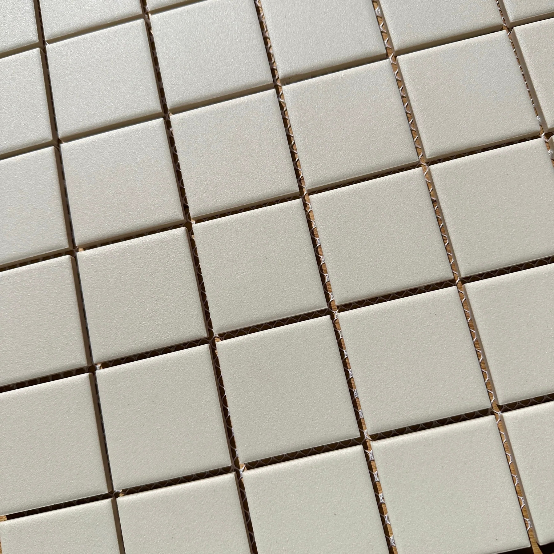 Buy Unglazed Off White Porcelain Square Mosaics 48mm - Tiles4less