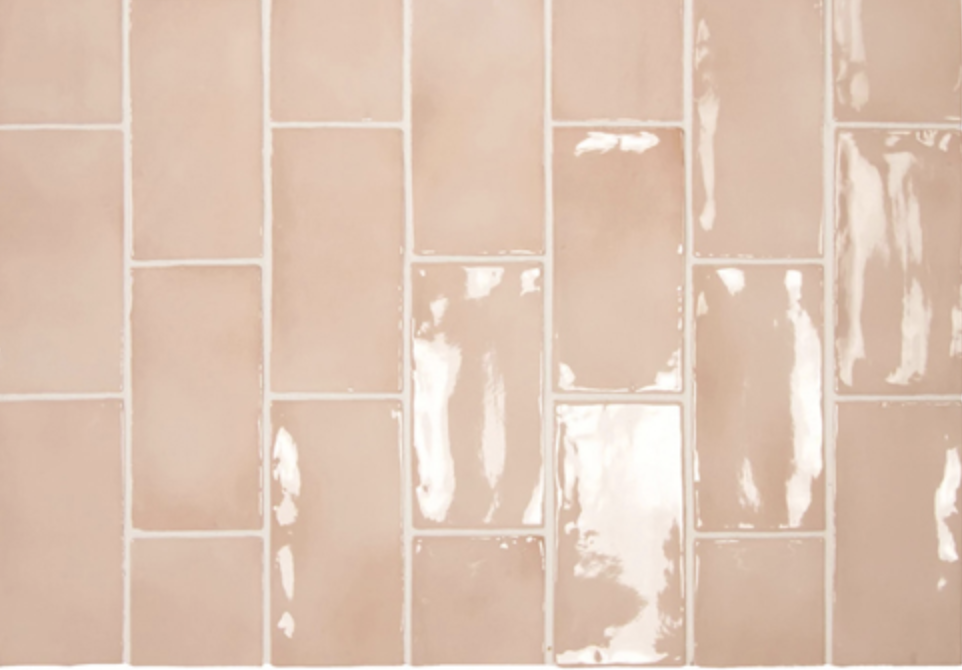 Andorra Blush Pink Gloss Wall Tile 150x75mm