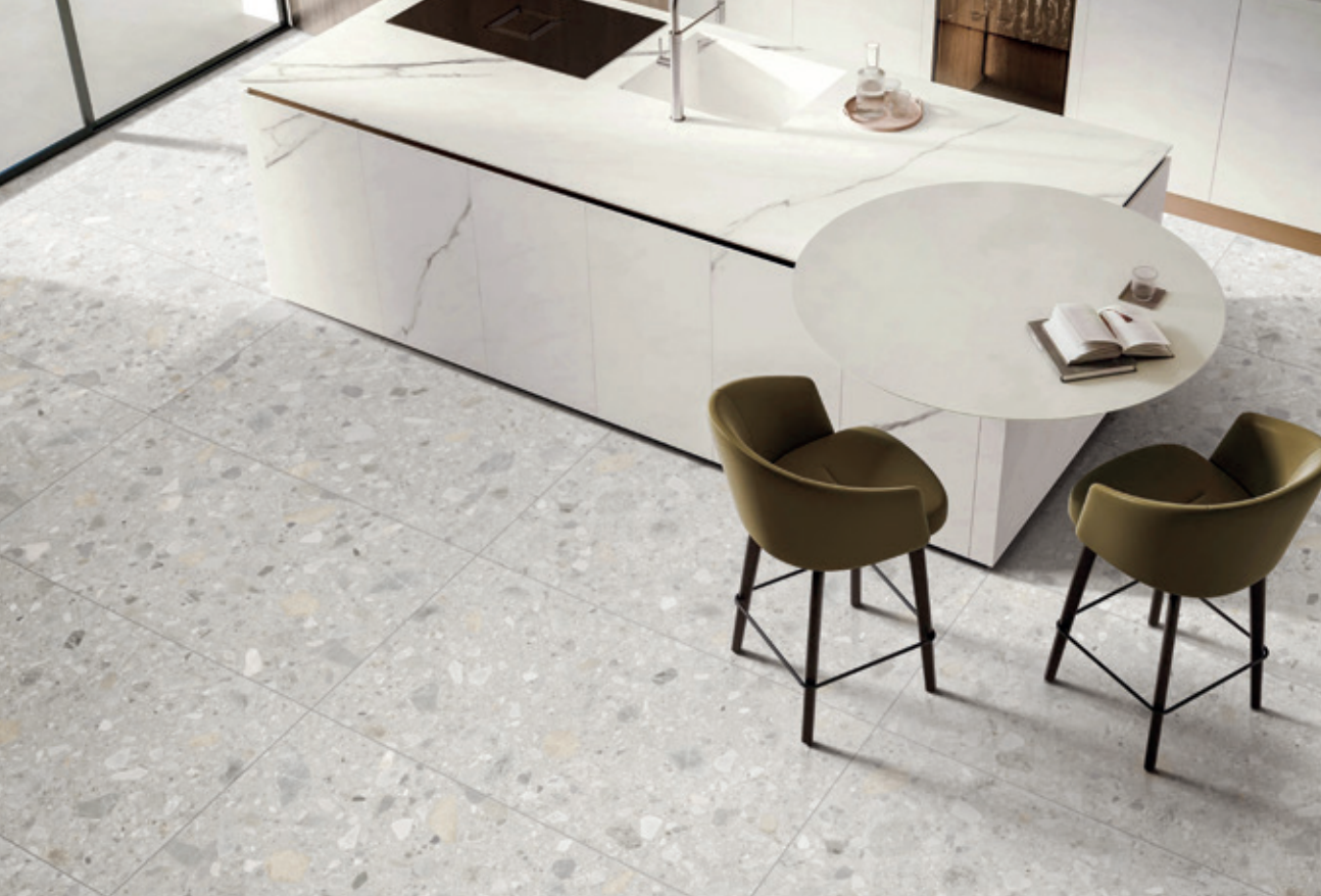 Verona White Terrazzo Look Porcelain Wall and Floor Tile