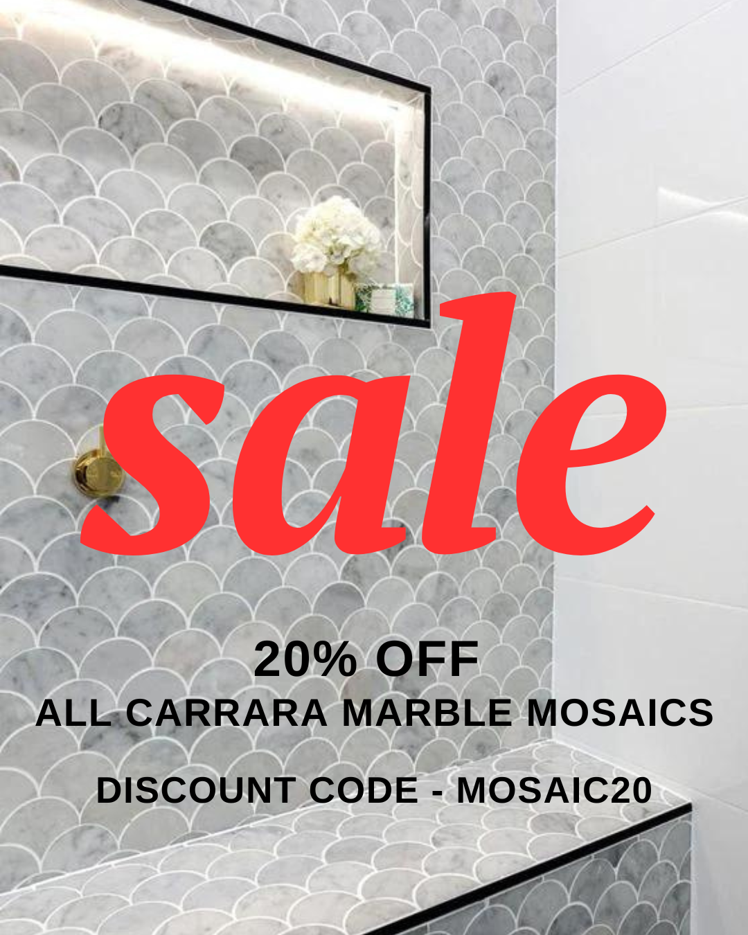 Don't Miss Out! Carrara Marble Mosaic Sale - TL - Tiles4Less