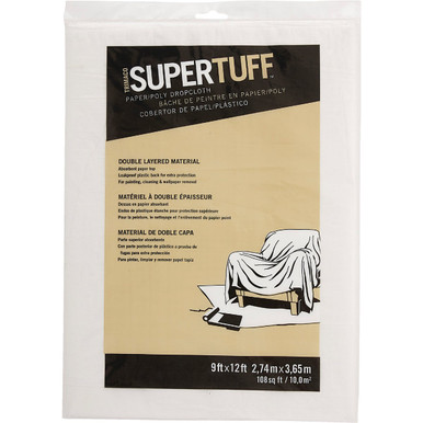 Trimaco SuperTuff 9 Ft. x 12 Ft. Paper-Poly Drop Cloth 02301 770973 ...