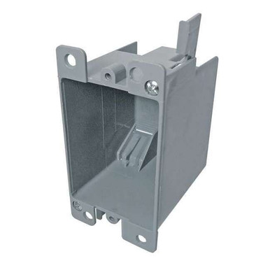 Electrical Box, 14 cu in, Switch Box Type, 1 Gang, PVC, Rectangular ...