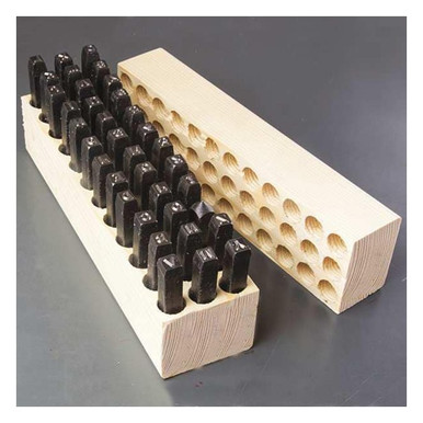 Young Bros Stamp Works Steel Stamps Set,2-5-8" Shank L,Steel, 6361 ...
