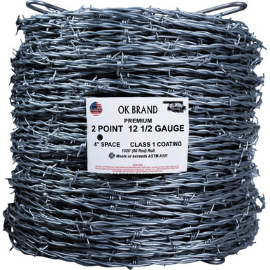 Oklahoma Steel 1320 Ft. x 12.5 Ga. 2 Pt. 4 In. Barbed Wire CM260-001 ...