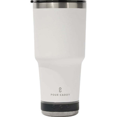 Pour Caddy Go Caddy 28 Oz. White Insulated Tumbler with Speaker GC-28 ...