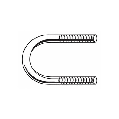 Round U-Bolt, 1-2"-13, 6 3-4 in W, 8 3-8 in H, Hot Dipped Galvanized ...
