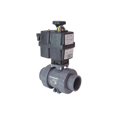Ball Valve, Actuated, Electric, On-Off, 2", PVC-FPM, 24-265VAC-VDC, S-T ...