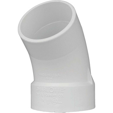 Charlotte Pipe 3 In. Schedule 30 45 Deg. DWV PVC Street Elbow (1-8 Bend ...