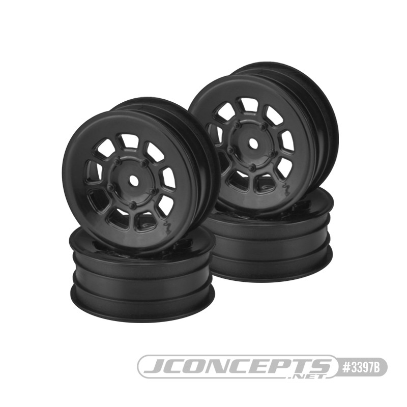 JConcepts 9 Shot 2.2" Front Buggy Wheels (4) (Black) - BeachRC.com