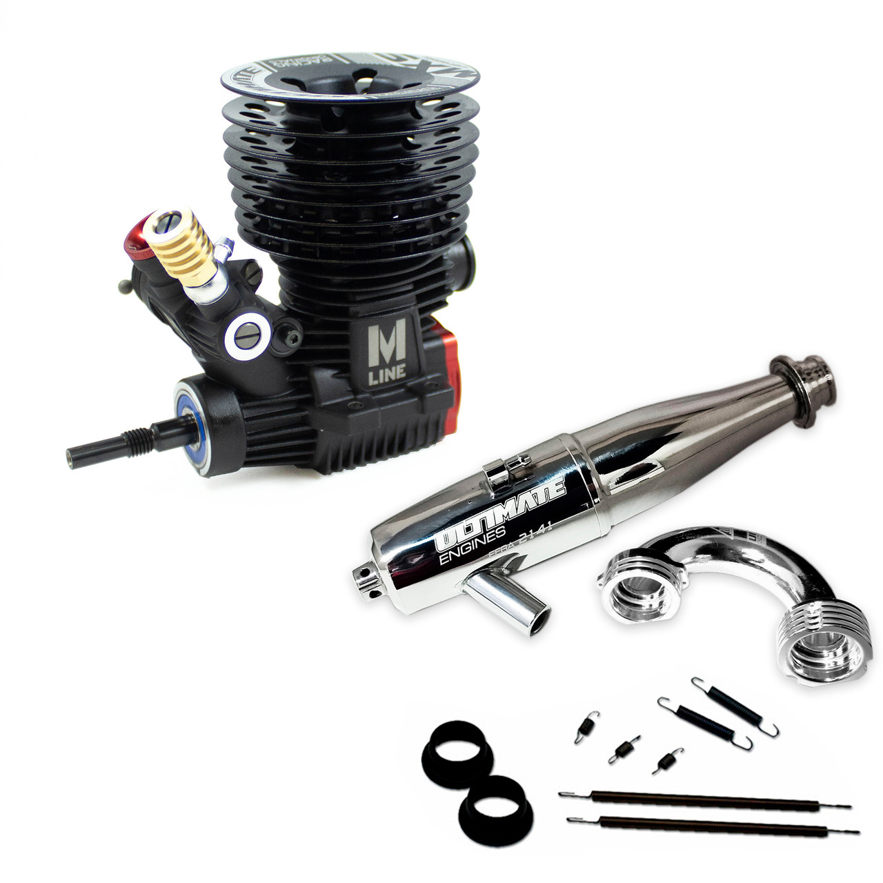 Ultimate Racing MXS .21 Nitro Racing Engine (Ceramic) Combo w/2141 Pipe ...