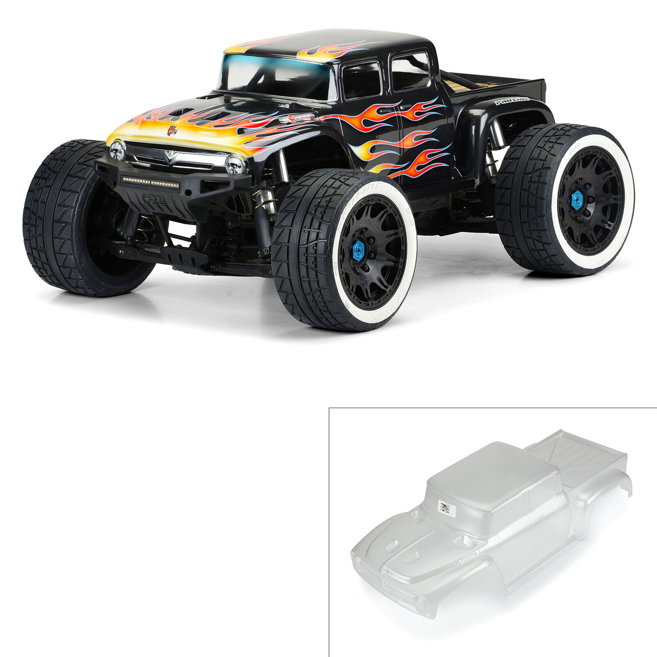 Pro-Line 1/6 Pre-Cut 1956 Ford F-100 Clear Body: X-MAXX - BeachRC.com