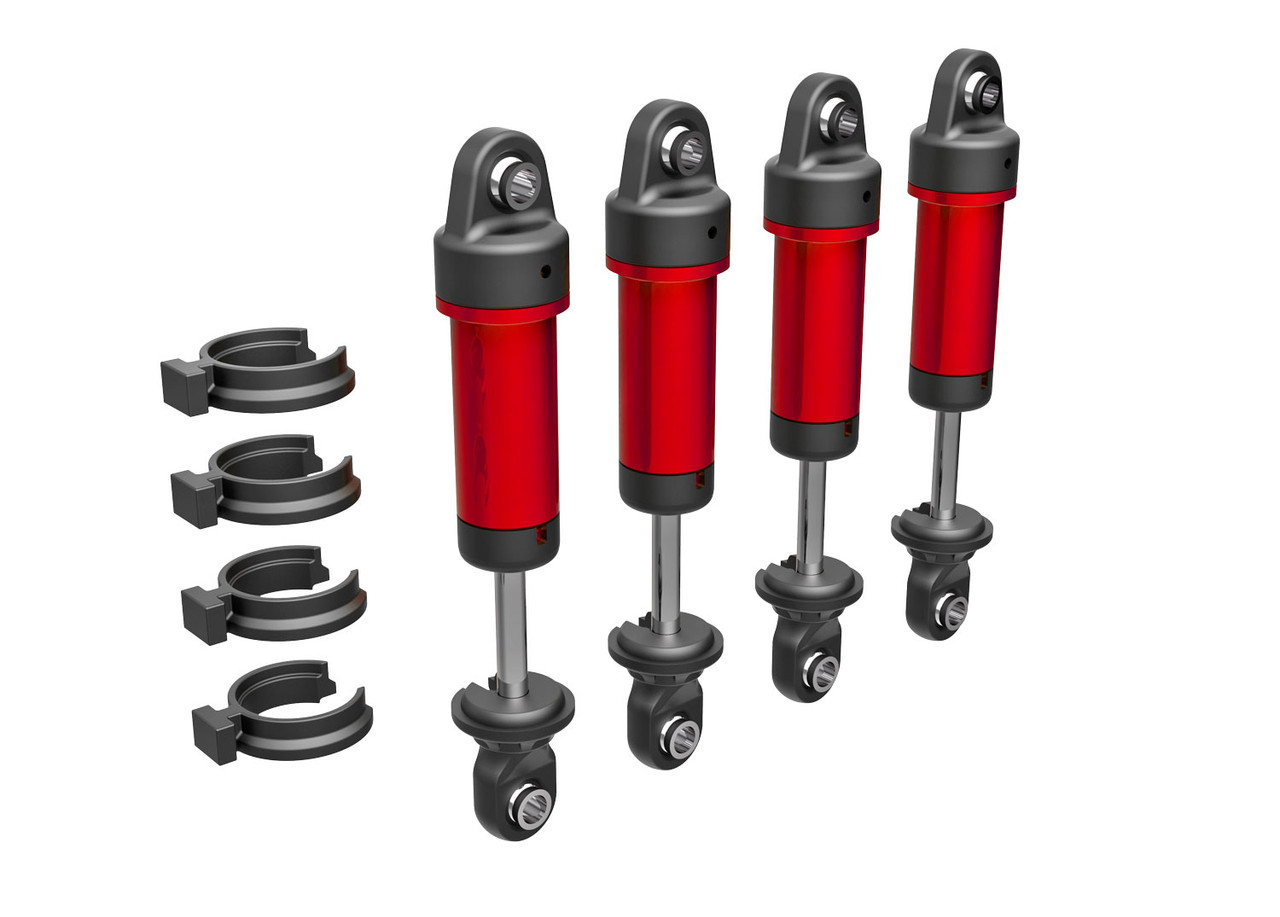 Traxxas Shocks, GTM, 6061-T6 Aluminum (Red-anodized) (fully assembled w ...