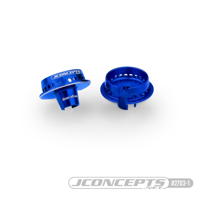 JConcepts Team Associated Fin Aluminum 13mm Shock Spring Cups (Blue ...