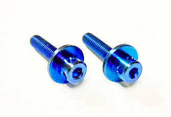 Custom Works Blue Titanium Wing Mount Bolts - BeachRC.com