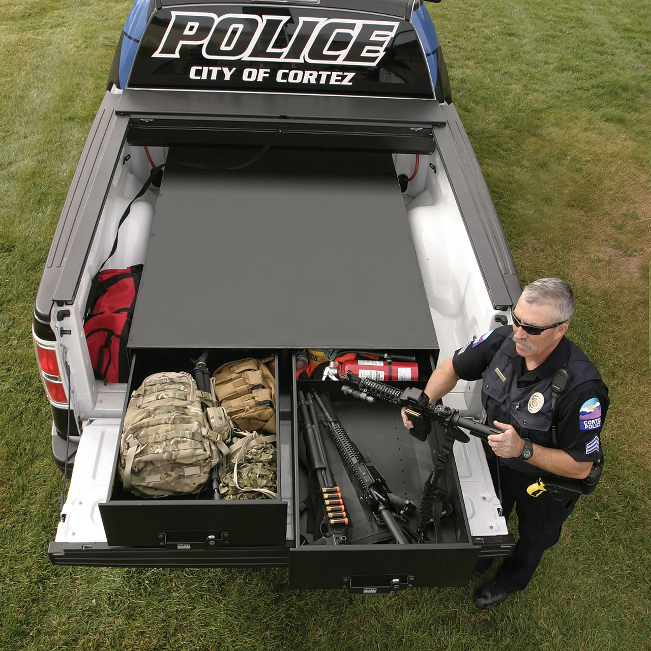 Truck box storage drawers store
