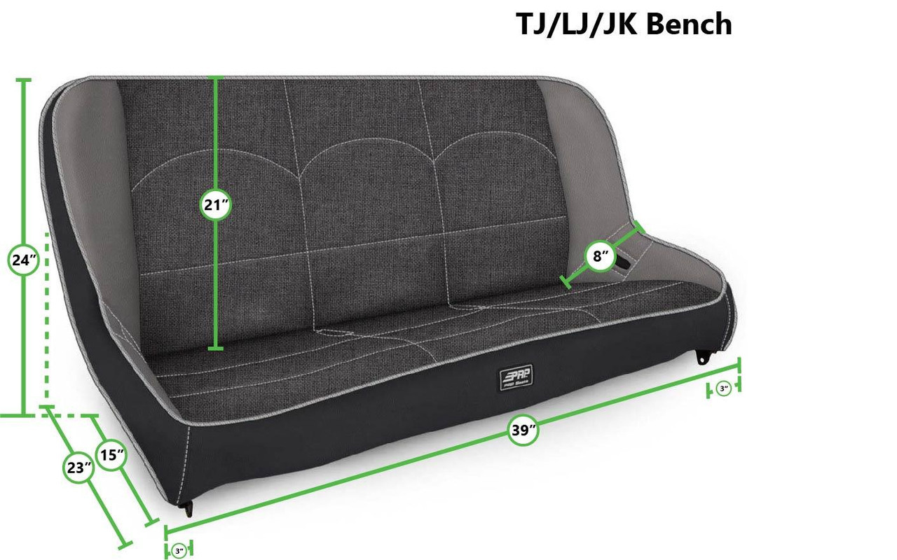 Classic Series Rear Suspension Bench Seat for TJ/LJ/JK (Custom) | PRP Seats