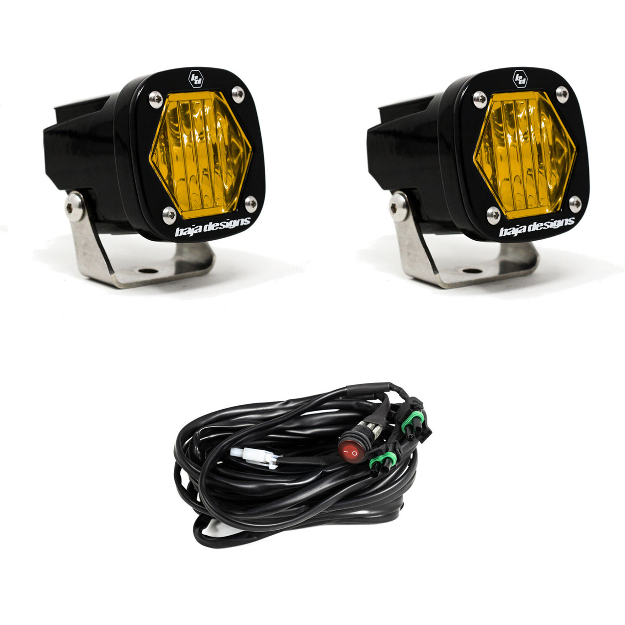 S1 Black LED Auxiliary Light Pod Pair - Universal - Baja Designs - Off ...