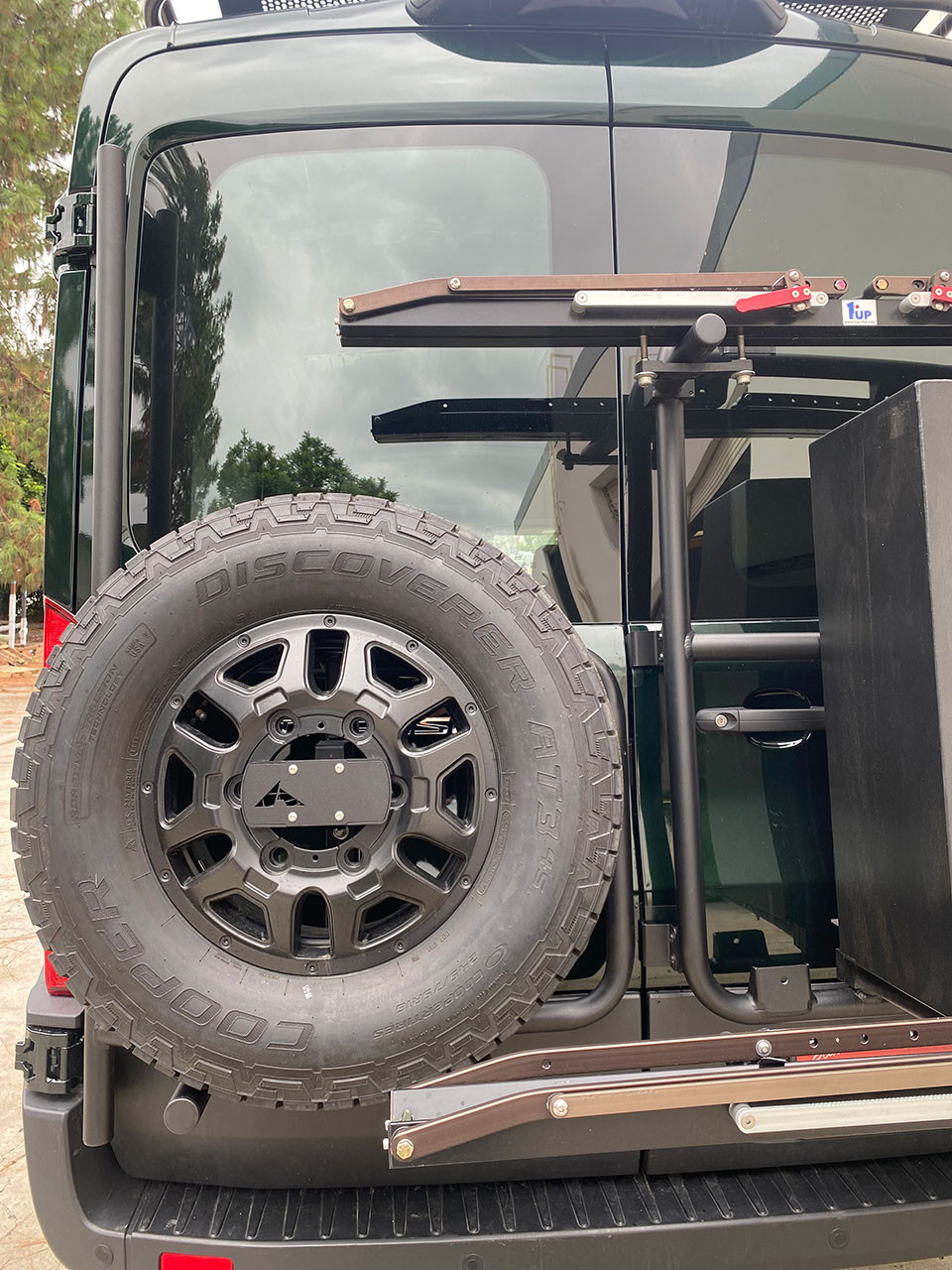 Ford Transit Driver Side Rear Door Box/Tire Rack | 2015-2025 | Aluminess