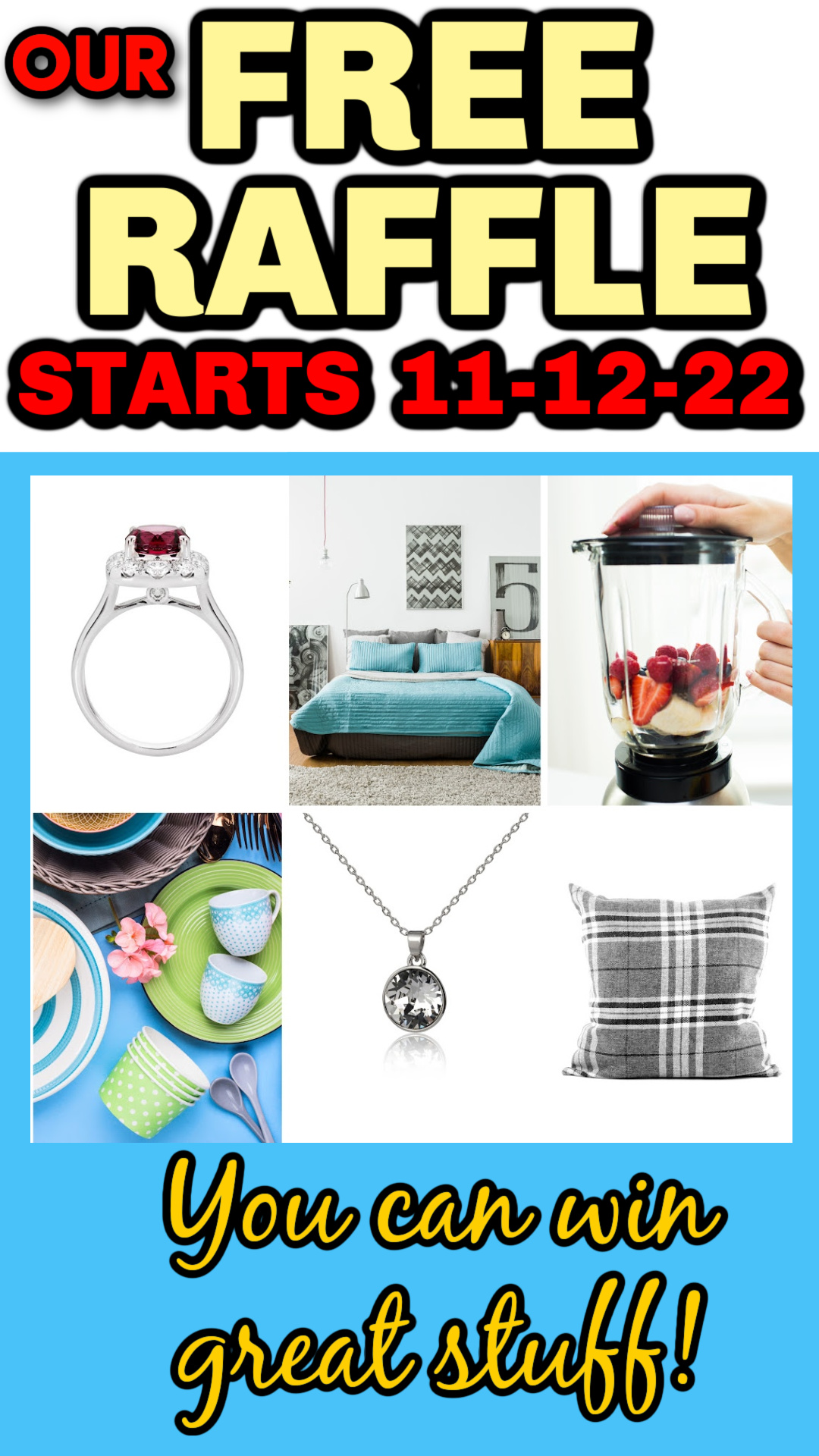 Our FREE Raffle Starts November 12th! Win Awesome Prizes - Big Brand ...
