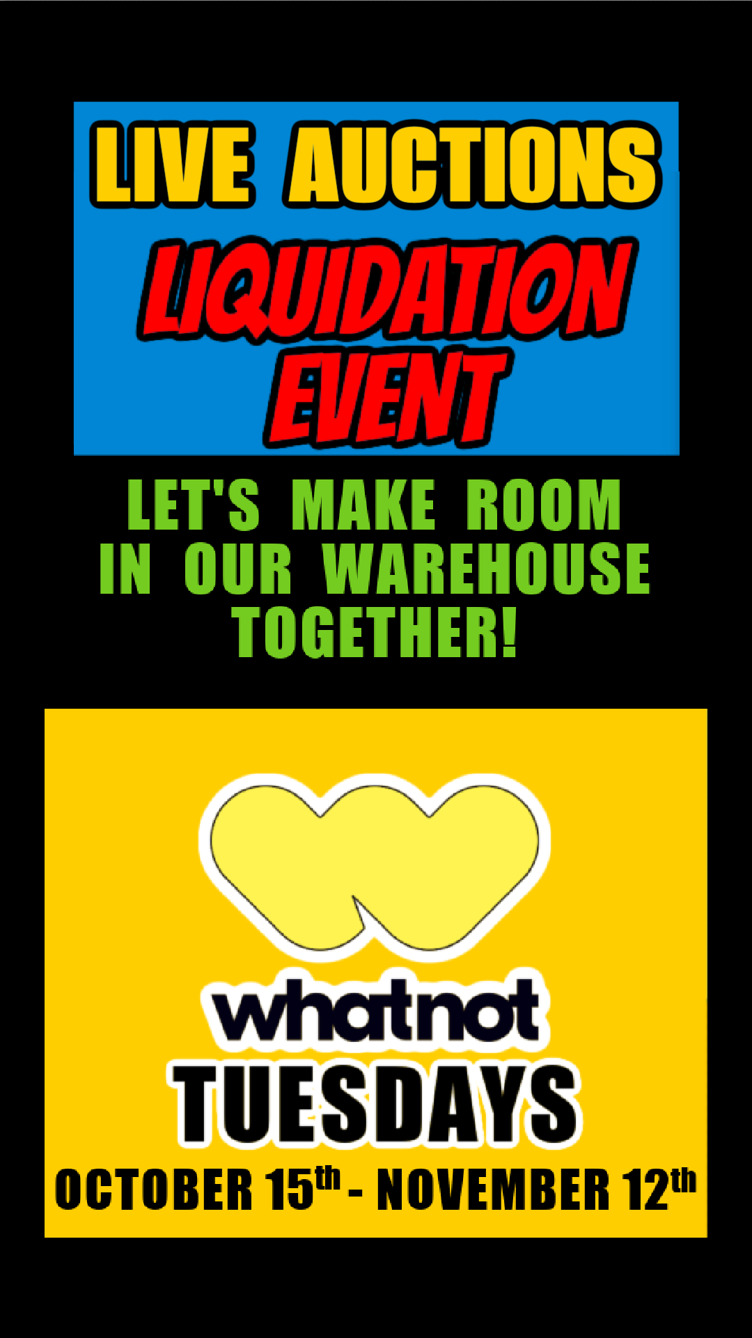 WhatNot LIVE AUCTIONS LIQUIDATION EVENT! October 15th - Nov 12th! - Big ...