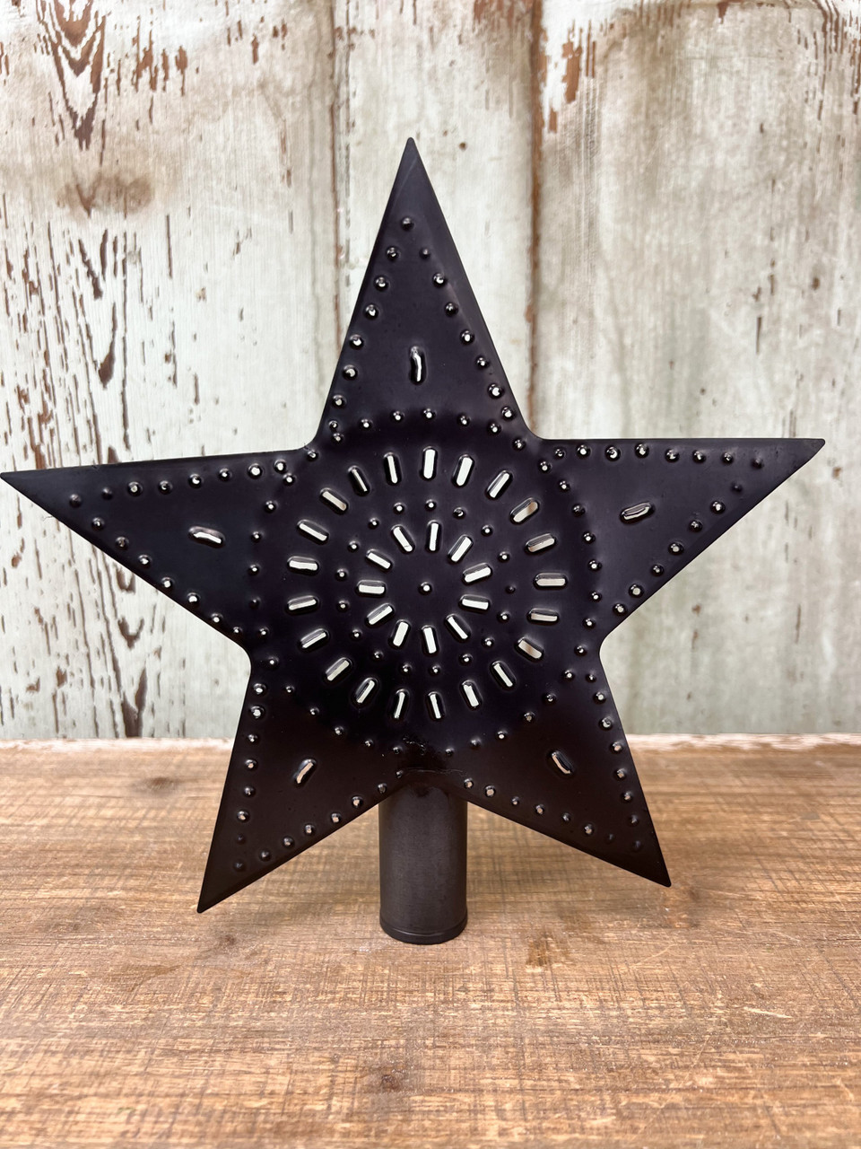 Tin Tree Topper - Black - The Shabby Tree
