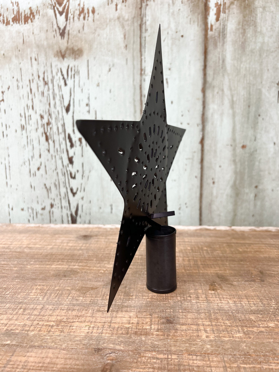 Tin Tree Topper - Black - The Shabby Tree
