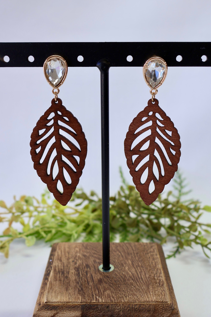 Rustic Elegance Earrings - Brown