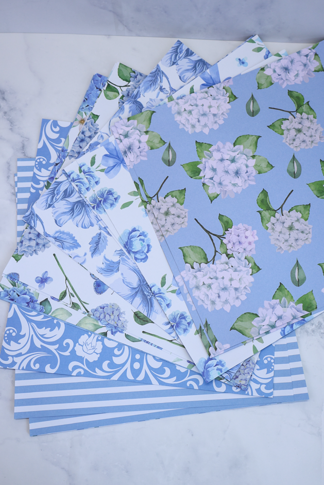 24 Piece - Hydrangea And Floral Paper Pack *FINAL SALE*