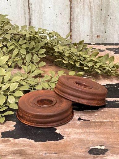 Rusty Mason Jar Taper Holder (Set of 2) - The Shabby Tree