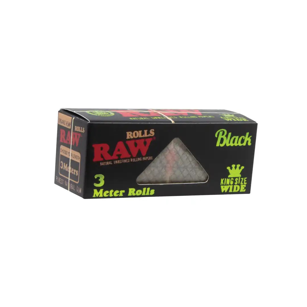 RAW ORGANIC BLACK 3 METER WIDE ROLLS 24CT