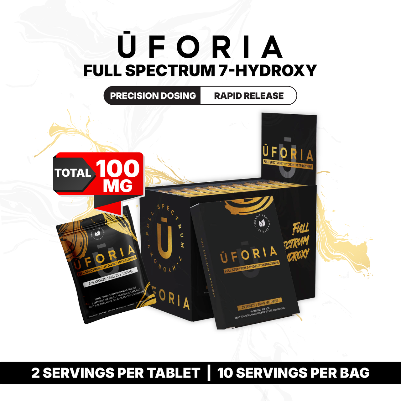 UFORIA FULL SPECTRUM 7-OH 100MG 10CT DISPLAY - Adyah Wholesale