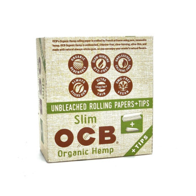 OCB PAPER ORGANIC HEMP SLIM + TIPS 24CT