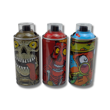 SKULL 5" SPRAY CAN LIGHTER 6CT (19017S-JT3) - Adyah Wholesale