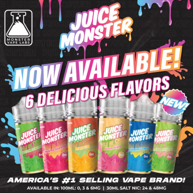 Juice Monster Salt NIC 30mL E-liquid | Adyah Wholesale