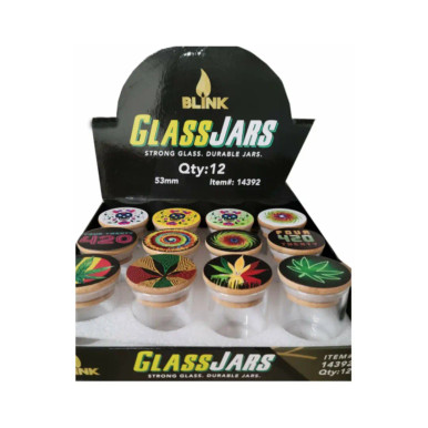 BLINK AIR TIGHT GLASS JAR BAMBOO LID 4G 12CT 14392