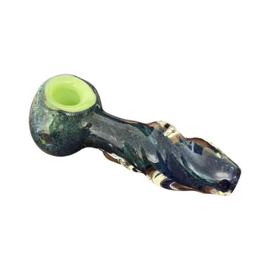 GLASS 5” GOLD FUMED INBUILT SCREEN HAND PIPE SB-304