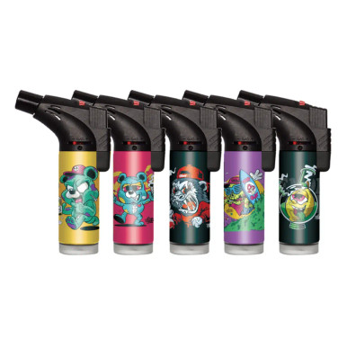 TECHNO TORCH CARTOON SLANT TORCH LIGHTER 15CT 00139-B9 - Adyah Wholesale