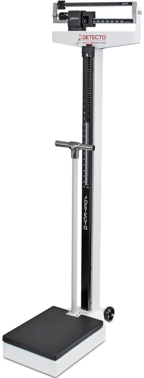 Detecto 448 Eye-Level Physician Scale with Wheels, Handpost & Height Rod