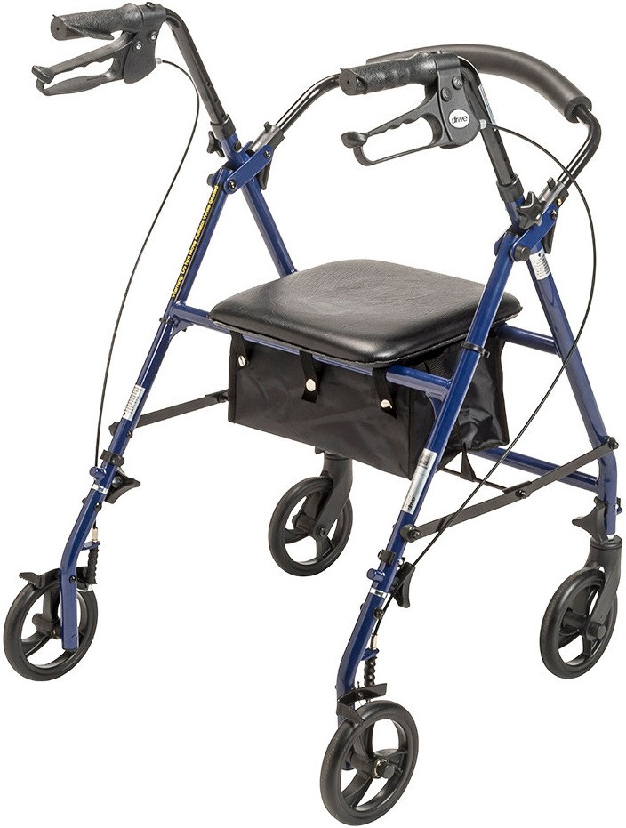 Drive R800KD Steel Rollator w/ Padded Seat, 6" Wheels