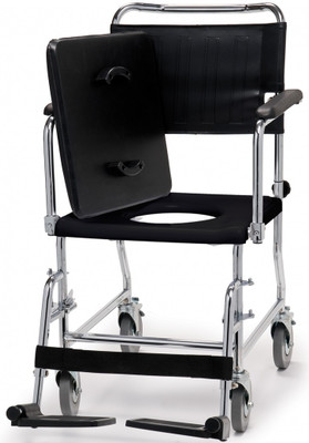 Lumex 6810A Drop Arm Transport Commode w/ Wheels