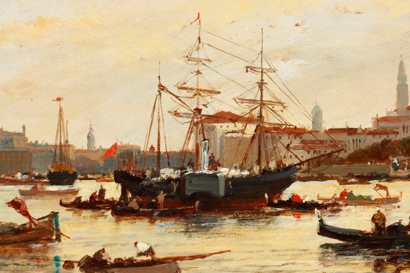 HUILE SUR BOIS REPRESENTANT UNE VUE DE VENISE DU XIX SIECLE - Galerie Atena