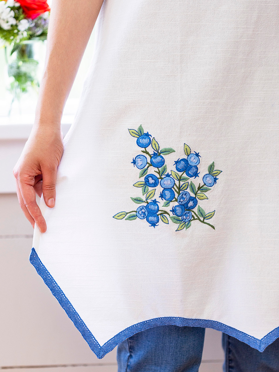 Blueberry Embroidery Apron Shop Beautiful Designs By April Cornell