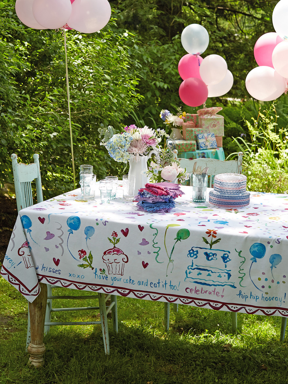Happy Birthday Watercolor Tablecloth | Shop Beautiful Designs by April ...