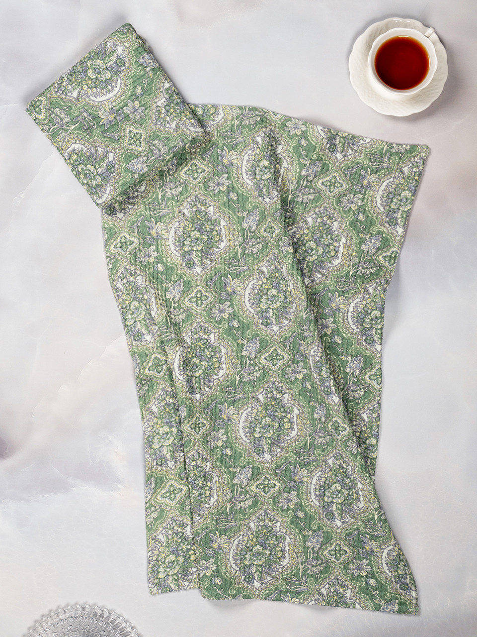 Timeless Tapestry Tea Towel Set of 2 - Green | Shop Beautiful Designs ...