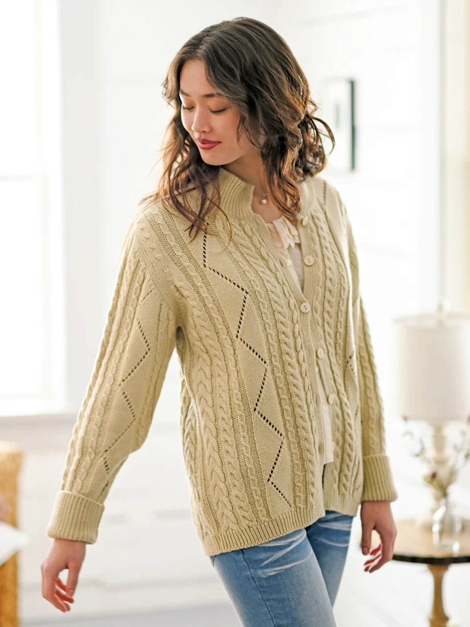 Dublin Sweater Jacket - Ecru | Shop Beautiful Designs by April Cornell