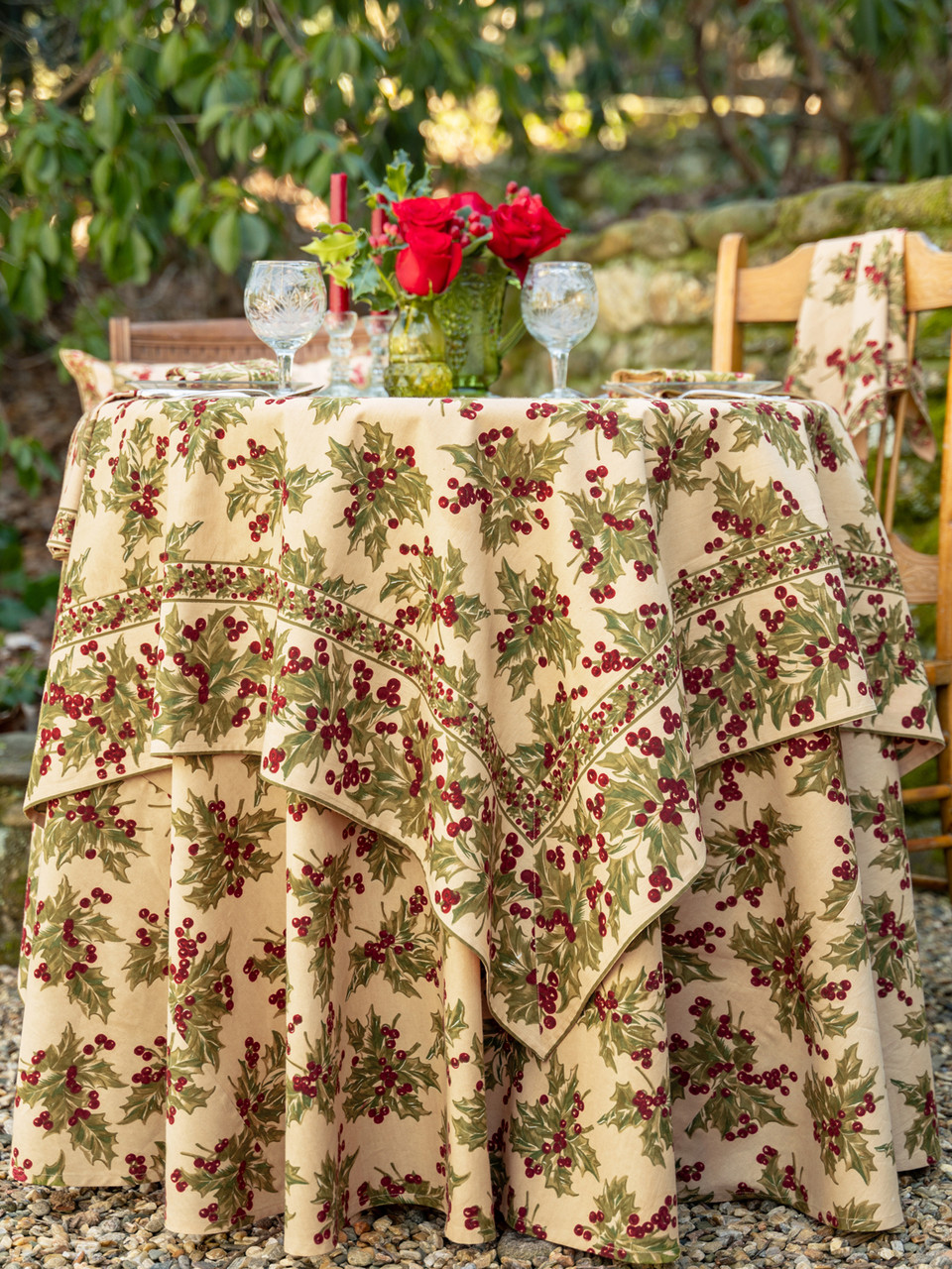 Winterberry Round Cloth - Dark Ecru | Shop Beautiful Designs by April ...