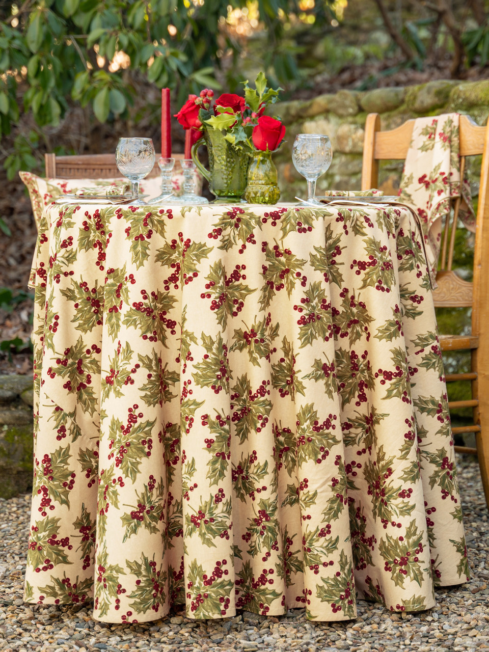 Winterberry Round Cloth - Dark Ecru | Shop Beautiful Designs by April ...