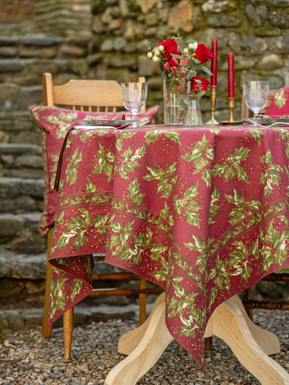 Winterberry Tablecloth - Red | Shop Beautiful Designs by April Cornell