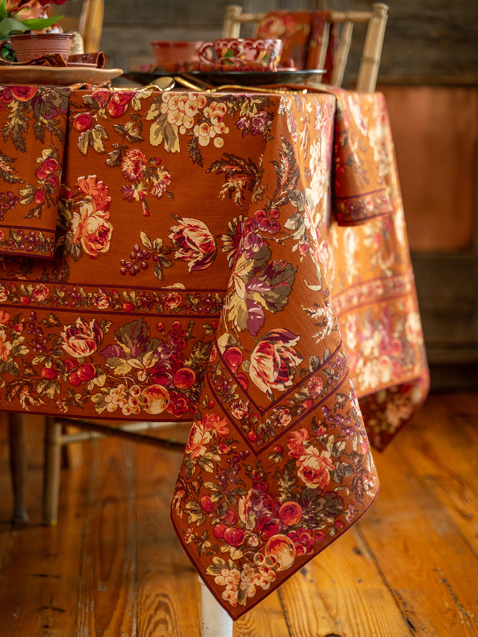 Bountiful Harvest Tablecloth - Rust | Shop Beautiful Designs by April ...